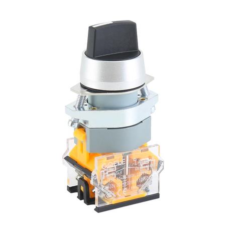 LA115-B9-11XS 1NO&1NC Selector Switch Push Button With Metal Short ...