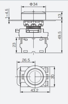 LA115-A5-11ED 30mm 1NO&1NC Plastic Momentary Flush Push Button With Red Round Head 220V - Buy ...